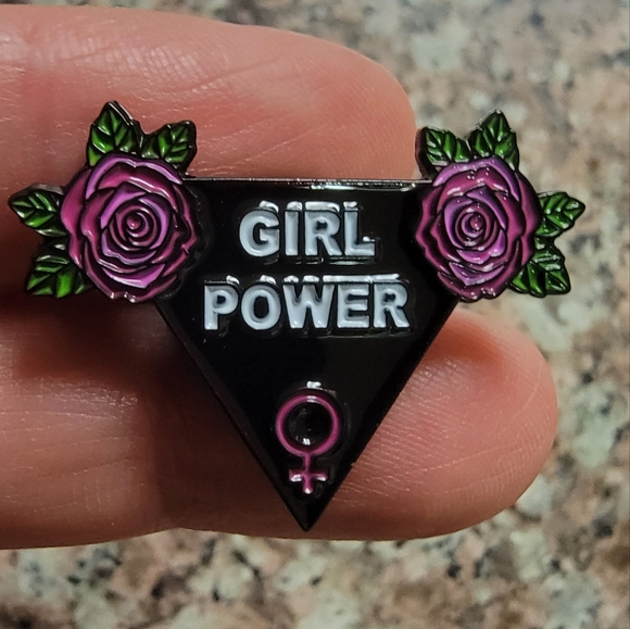 Jewelry | 2 For 13 Floral Girl Power Female Empowerment Pin | Poshmark